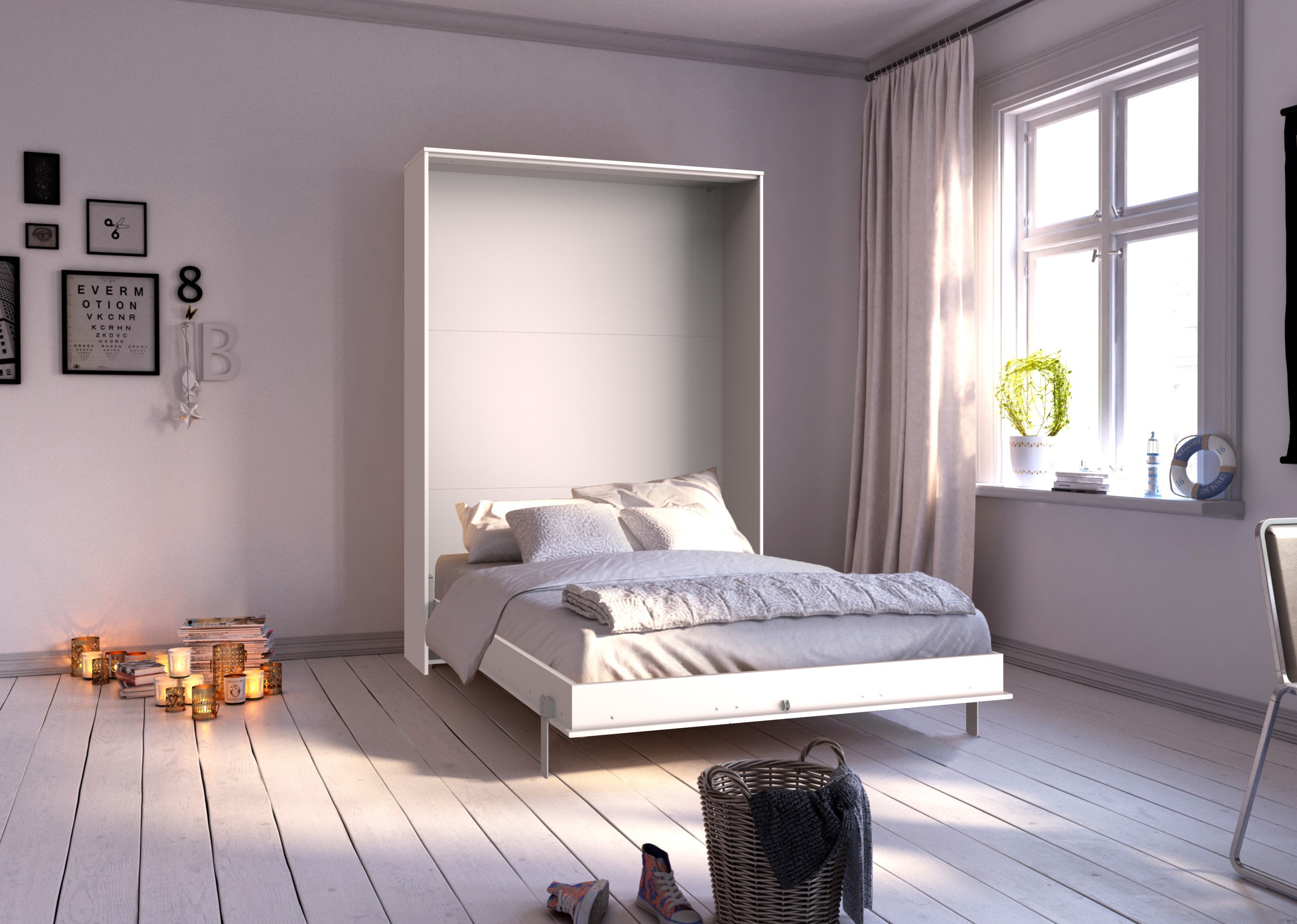 KOMPLET: Stenska postelja Smart 03, 120x200 z letvenim dnom in ...