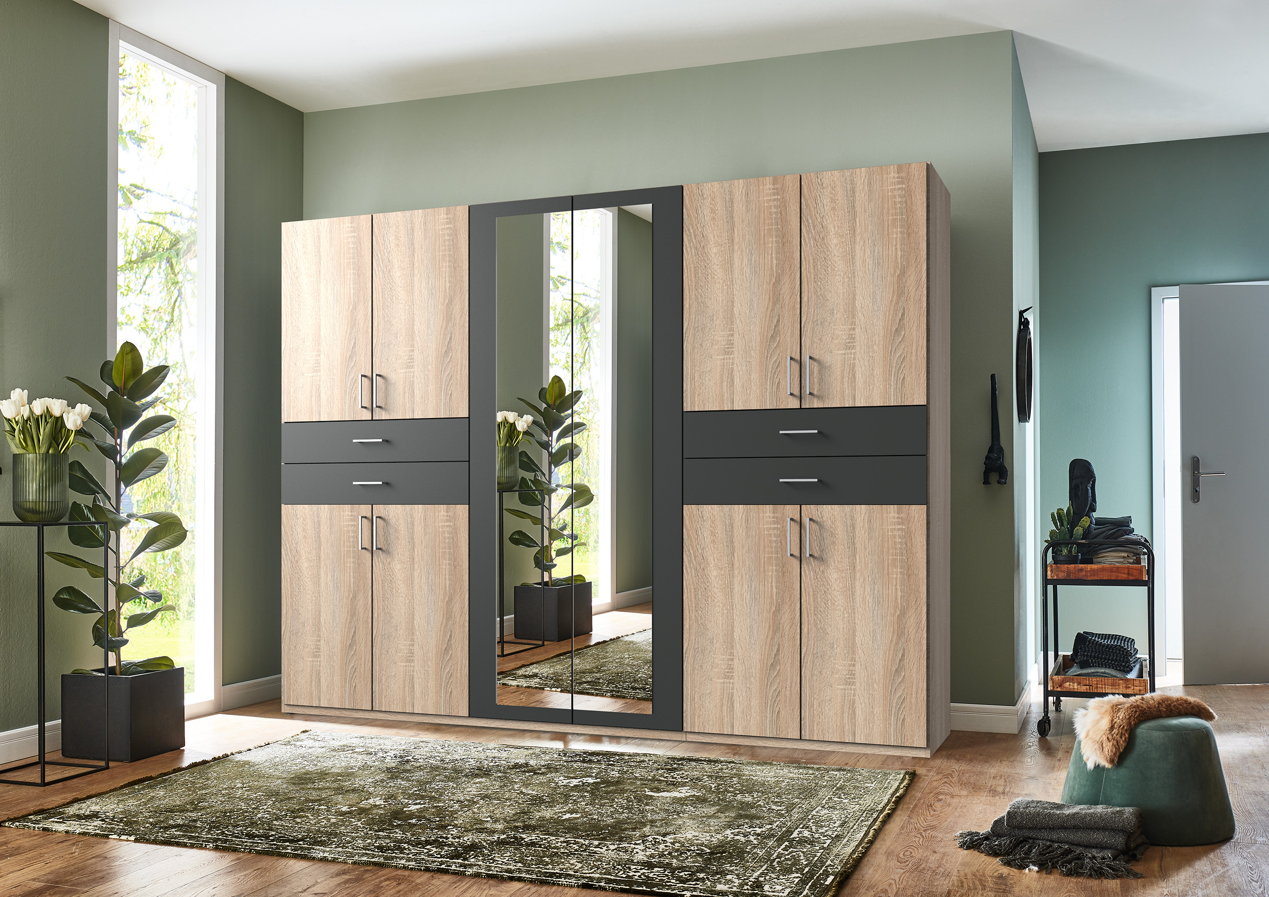 Omara Torino 6 vrat, 270 cm Barva hrast, grafit črna, po naročilu ...