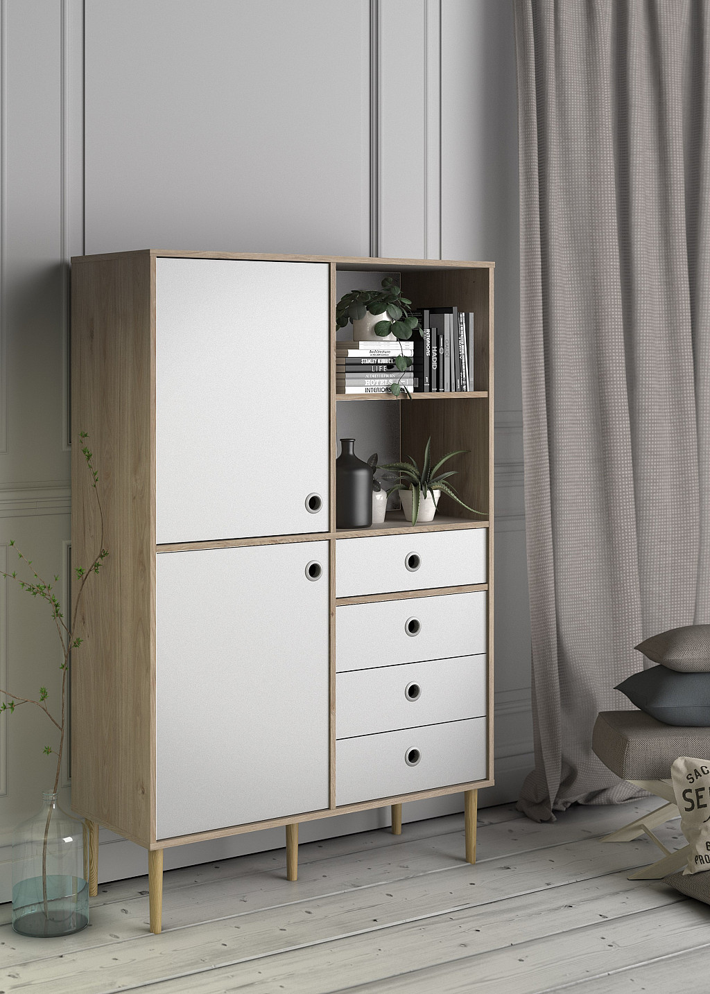 Vitrina Roma Barva Hrast, bela | Vitrine | Jedilnice / Kuhinje ...