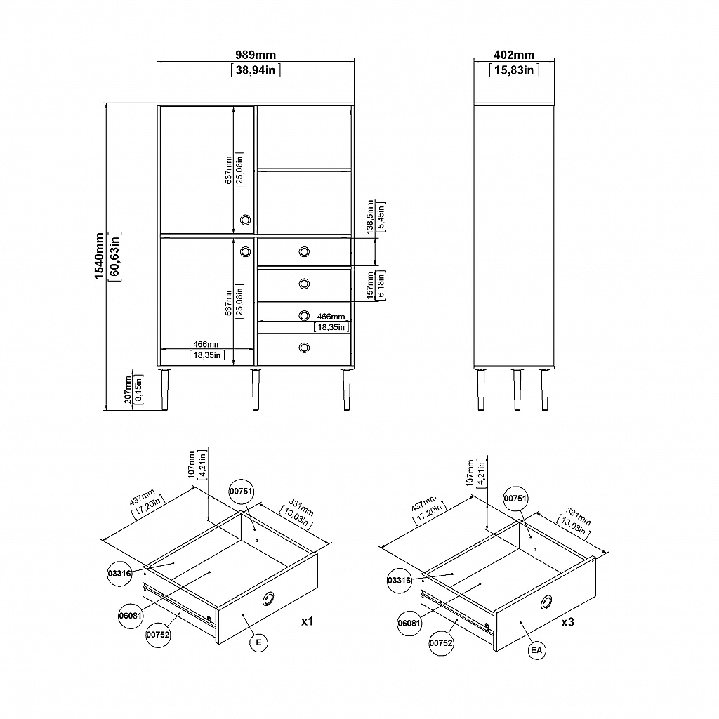 Vitrina Roma Barva Hrast, bela | Vitrine | Jedilnice / Kuhinje ...