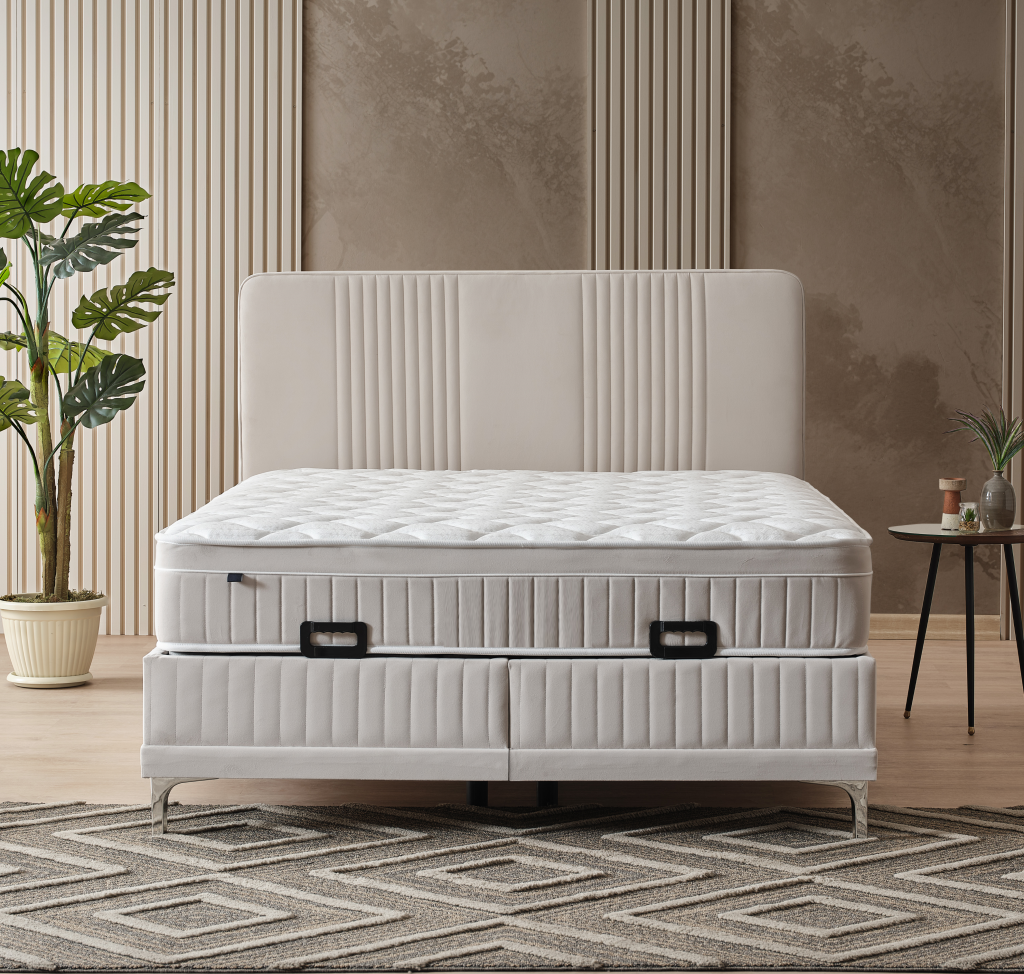 Boxspring postelja Victoria, Komplet z dvižnim dnom, predalom in ...